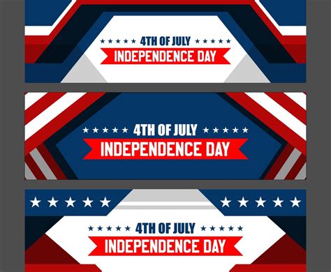 4th Of July Banner Template Set Vector Vector Art And Graphics
