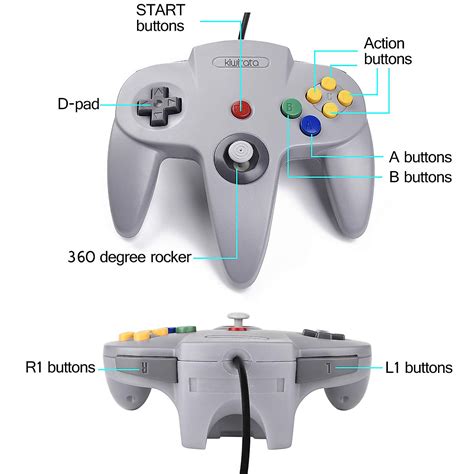 Kiwitata Classic N64 Controller Retro N64 Wired Remote Joystick Gamepad Controller Compatible