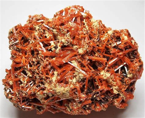 Crocoite Jackstraw Crystal Cluster From The Adelaide Mine