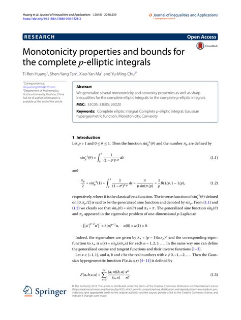 Pdf Monotonicity Properties And Bounds For The Complete P Elliptic