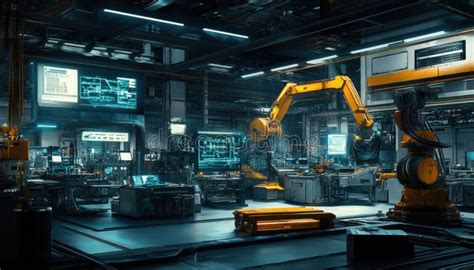 Advanced Robotics Assembly Area In A High Tech Industrial Facility