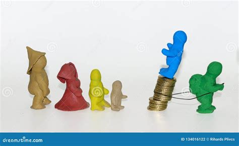 Plasticine Puppet In Meeting Stock Illustration Illustration Of Coin