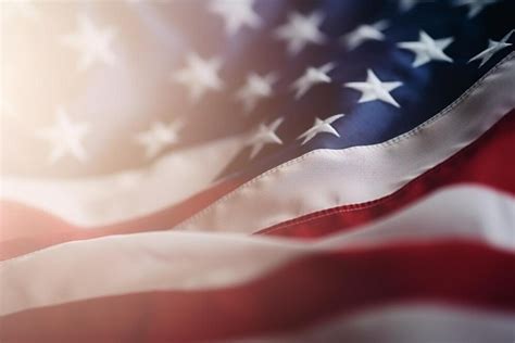 Premium Photo Memorial Day Of The Usa Design With Blured American Flag On Light Background