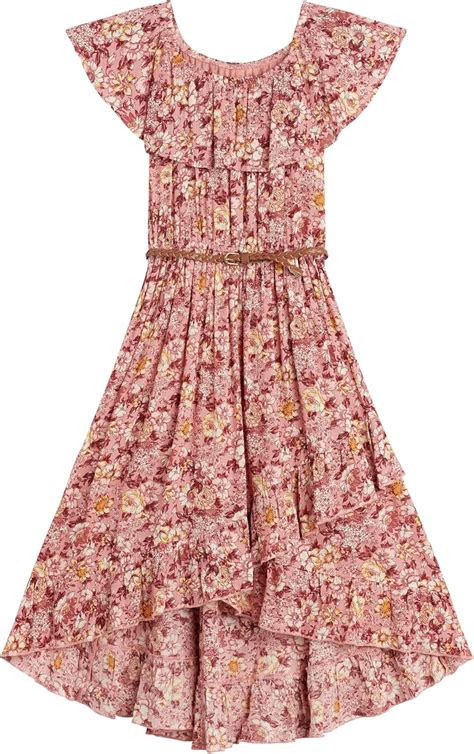 Beautees Girls Sleeveless High Low Wrap Maxi Dress Blush