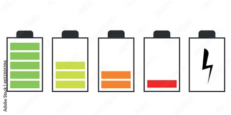 Battery Indicator Icons Battery Stack Indicator Vector Isolated On