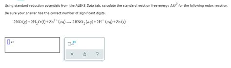 Using Standard Reduction Potentials From The Aleks