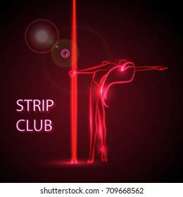 Vector Illustration Strip Club Concept Neon Stock Vector Royalty Free