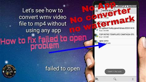 Convert Wmv To Mp4 Without Any App In Android Youtube