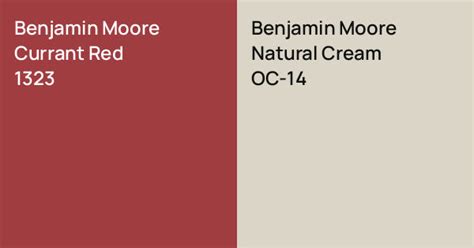 Benjamin Moore Currant Red Vs Benjamin Moore Natural Cream Comparison