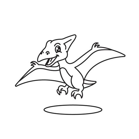 Pterodactyl Dinosaur Coloring Page Royalty Free Stock Vector Images And