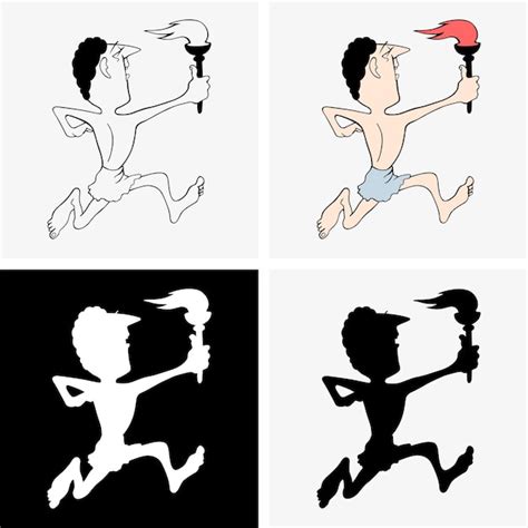 Premium Vector Runner With A Torch