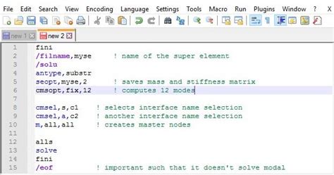 ANSYS APDL Syntax Highlighting Editor