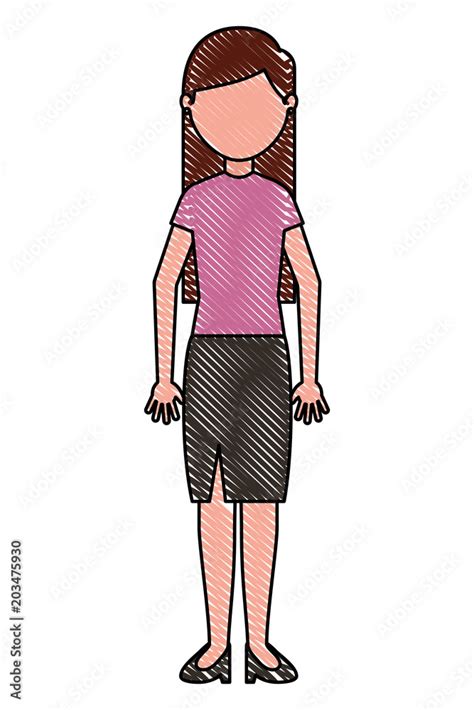Girl Standing Drawing