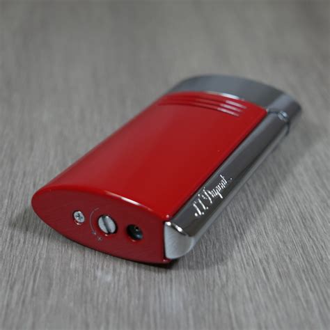 St Dupont Lighter Megajet Red And Chrome