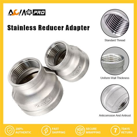Aumopro 1pcs Sus304 Stainless Coupling Reducer Female To Female Adapter
