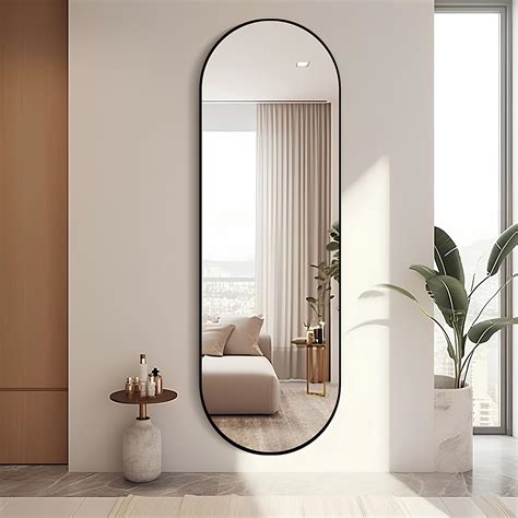 Zhunfa Arched Full Length Wall Mirror 65x 22 Oval Mirror Full Length Large Floor Mirror With
