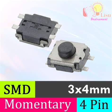 3x4mm Micro Switch 4pin Tactile Touch Push Button Momentary Smd Smt