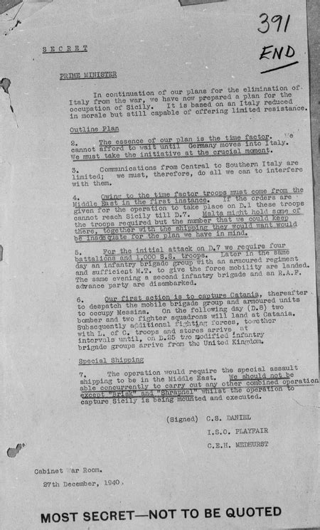 status report operation influx occupation of sicily 1941