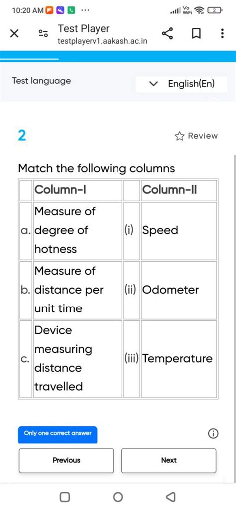 Test Languageenglishen2reviewmatch The Following Columnscolumn I