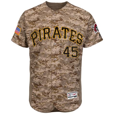 Mens Pittsburgh Pirates Gerrit Cole Majestic Alternate Usmc Camo Flex