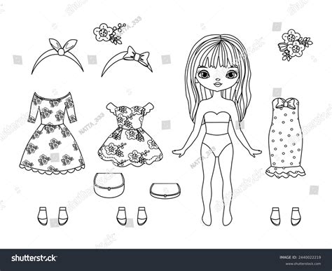 Paper Doll Clothes Paper Doll Outline Stock Vector Royalty Free