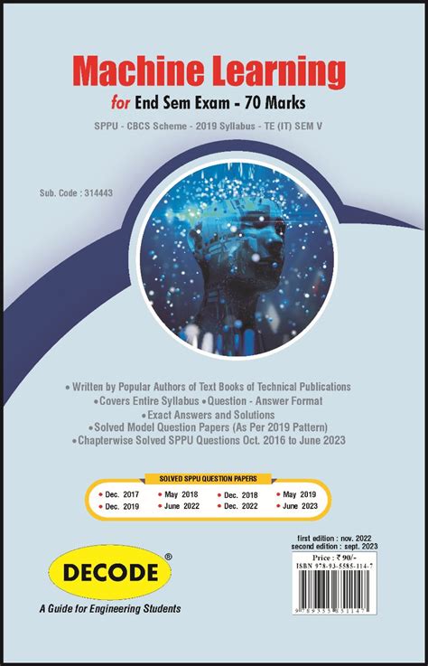 Machine Learning For Sppu 19 Course Te Sem V It 314443 End Sem