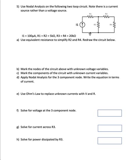 Solved Use Nodal Analysis On The Following Two Loop Chegg
