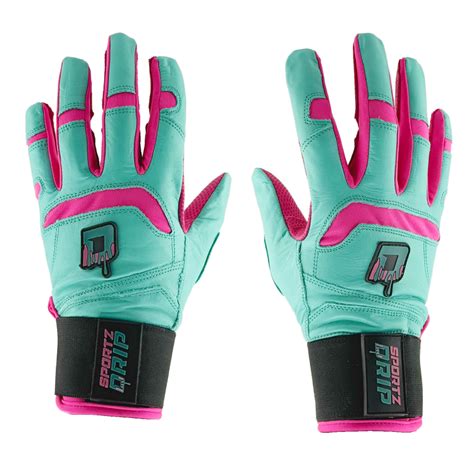 Sportz Drip Batting Gloves Teal Pink Sportz Drip