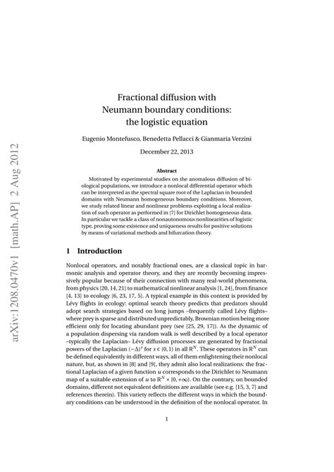 Pdf Fractional Diffusion With Neumann Boundary Conditions The
