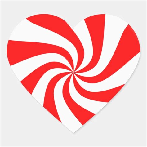 Peppermint Swirl Candy Heart Sticker