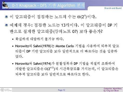 BranchandBound 0 1 Knapsack Problem DepthFirst Search Backtracking