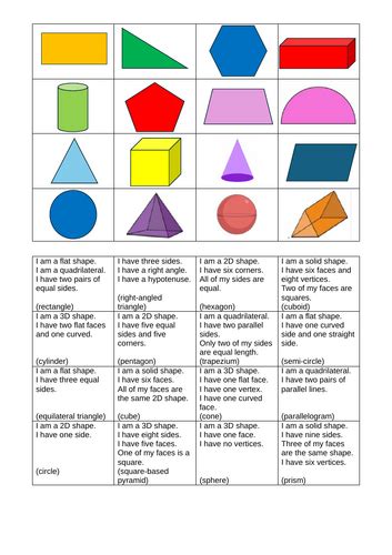 3d And 2d Shape Bingo Teaching Resources