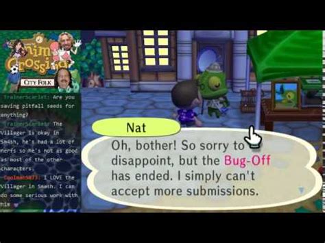 Animal Crossing City Folk Bug Off Win Youtube