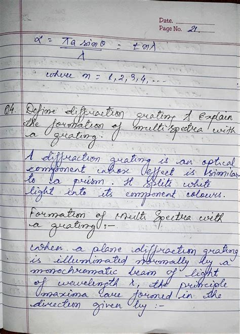 Define Diffraction Grating And Explain The Formation Of Multiple Spectra