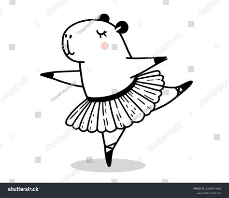 Cute Whimsical Capybara Ballerina Dancing Gracefully Stock Vector Royalty Free 2504674869