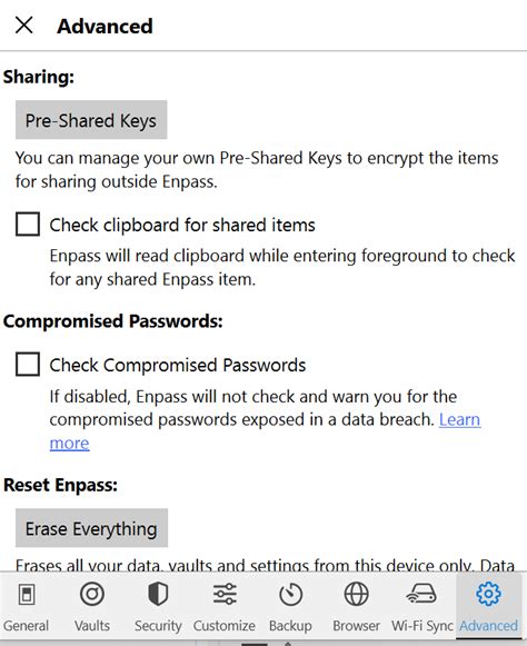 creating and managing pre shared keys in enpass