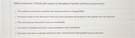 Solved Which Statement Is False With Respect To Disruption