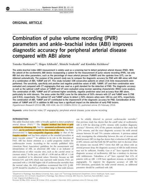 Abi Ankle Brachial Index And Dvi Pdf Sensitivity And Specificity