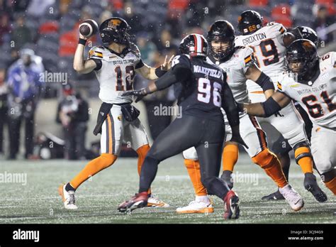 September 05 2025 Bc Lions Quarterback Nathan Rourke 12 Throws The