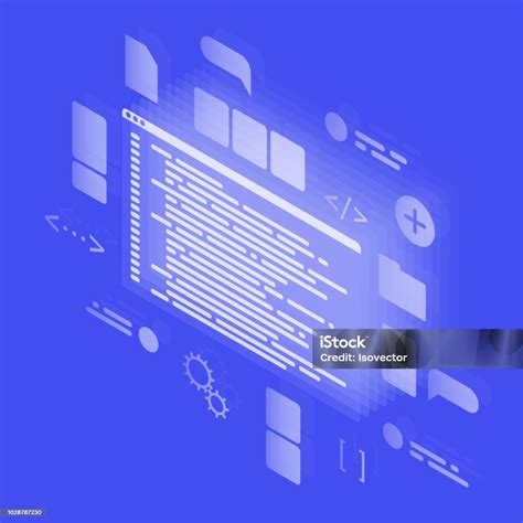 Isometric Concept Coding Neon Stock Illustration Download Image Now