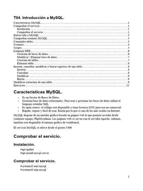 T04 0a Primeros Pasos Mysql Pdf Mi Sql Recuperación De Información