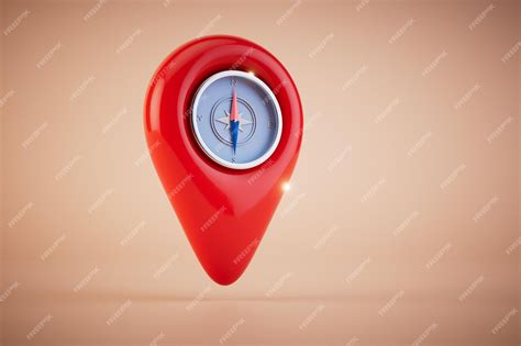 Premium Photo Location By Compass A Compass Inside A Red Gps Dot On A