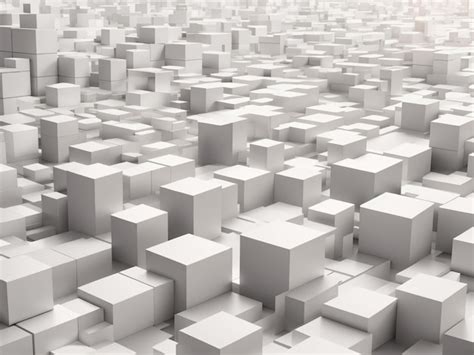 Premium Photo Eccentric Array Offset White Rounded Cube Boxes Block