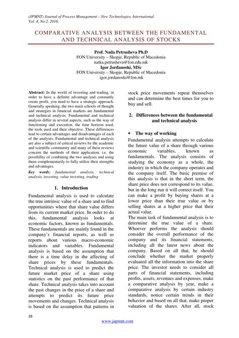 Pdf Comparative Analysis Between The Fundamental And Technical