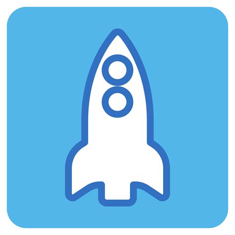 Rocket Flat Icon In Blue Square 25213529 Png