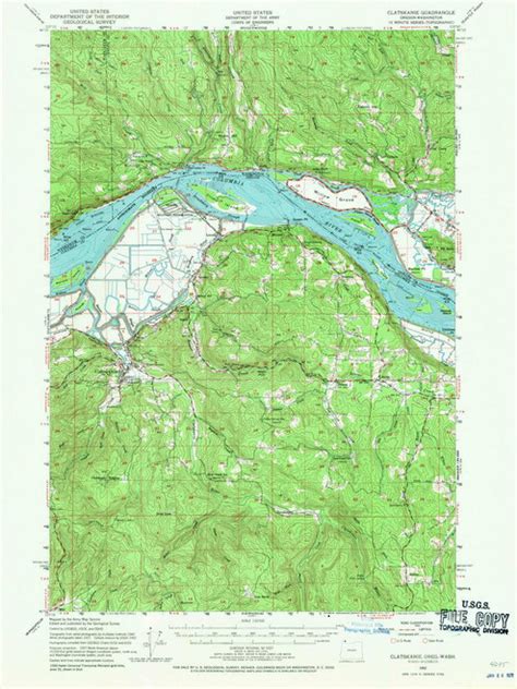Clatskanie Oregon 1952 1971 Usgs Old Topo Map Reprint 15x15 Wa Quad