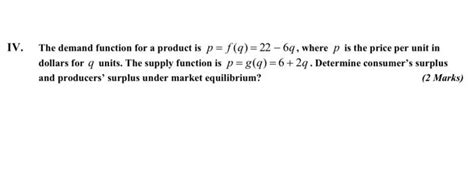 Solved The Demand Function For A Product Is Pfq22−6q