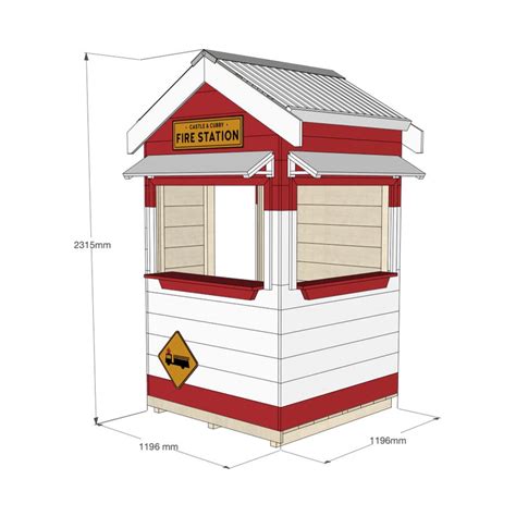 Styled Fire Station Cubby House For Education Play Spaces Castle And