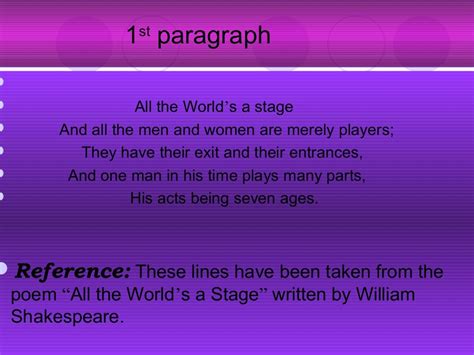 All The Worlds A Stage Poem Theme Analysissummary