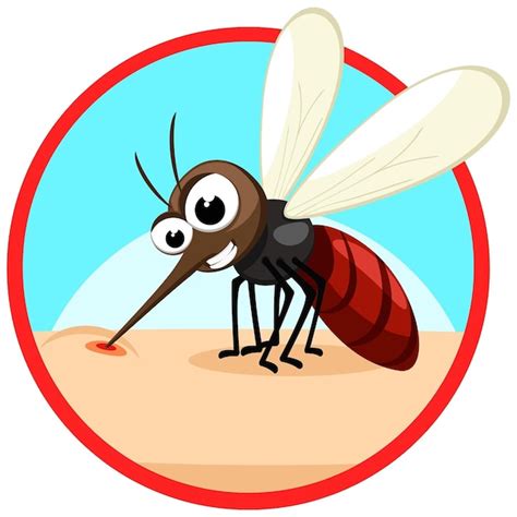 Mosquito De Desenho Animado Com Um Nariz Longo E Olhos Grandes Em Uma